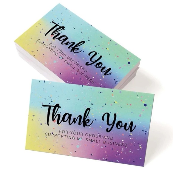 Office | Two Toned Confetti Colored Thank You Insert Cards Pack Of 5 ...